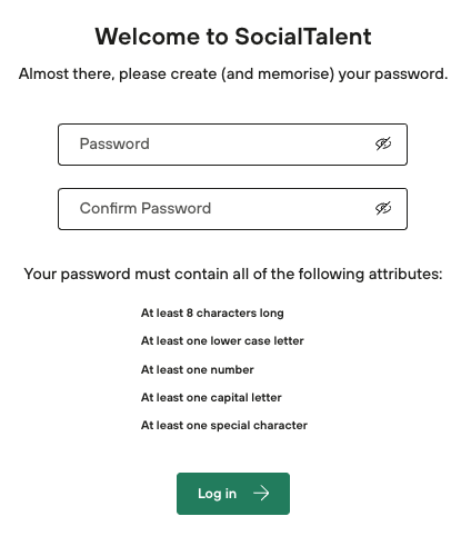 Password requirements